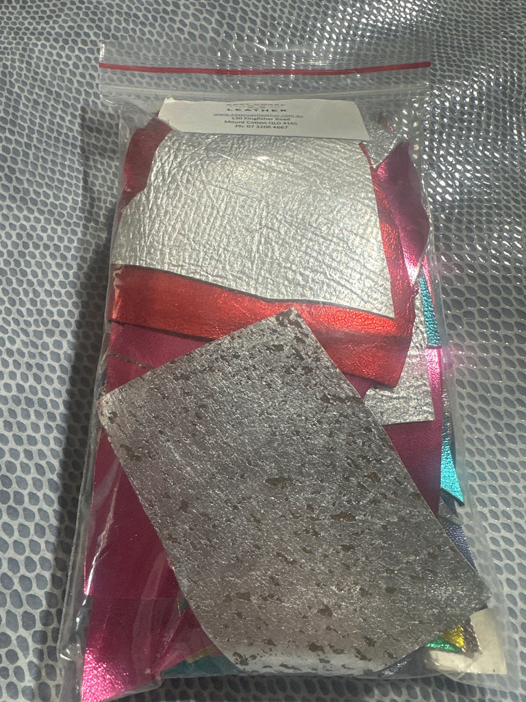 Light Grey Fish Scale Leather Pieces with 1 x free metallic and shimme ...